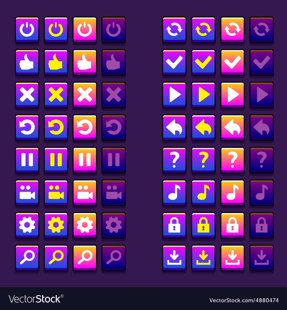 Space game icons buttons interface ui Royalty Free Vector