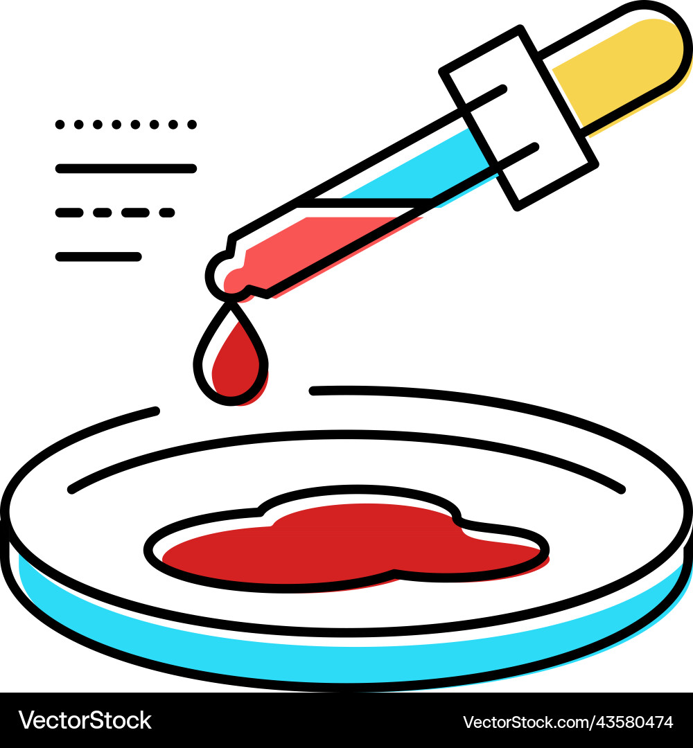 Test blood analysis color icon Royalty Free Vector Image