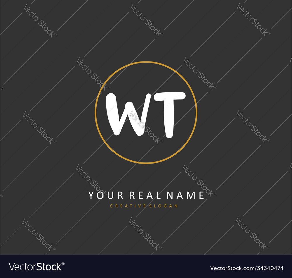 W t wt initial letter handwriting and signature Vector Image W t wt initial letter handwriting and signature Vector Image