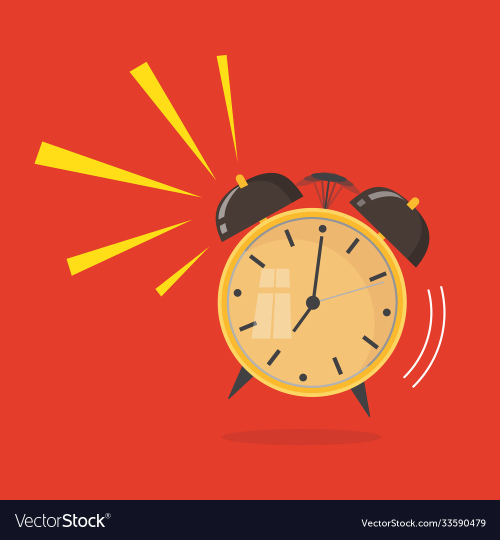 Cartoon alarm clock ringing wake up morning Vector Image Cartoon alarm clock ringing wake up morning Vector Image