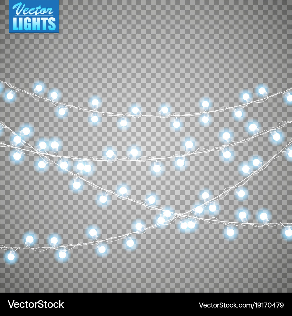 Christmas lights isolated on transparent Vector Image