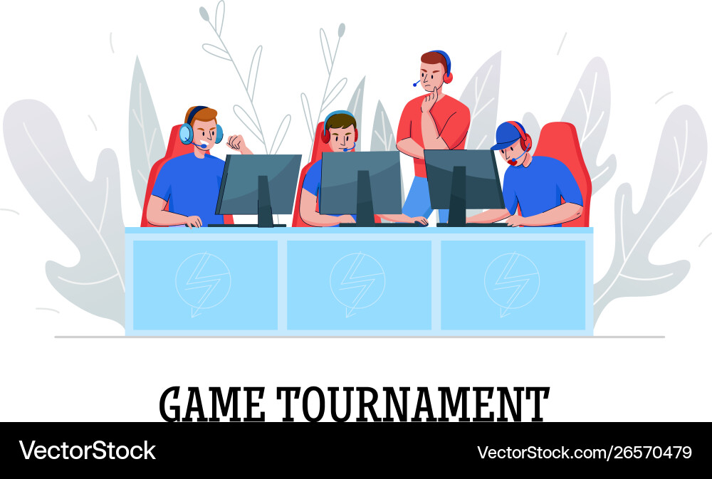 Computer game tournament composition Royalty Free Vector