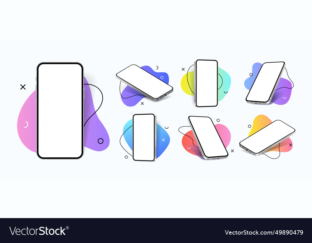 Mobile phone mockup realistic smartphones Vector Image