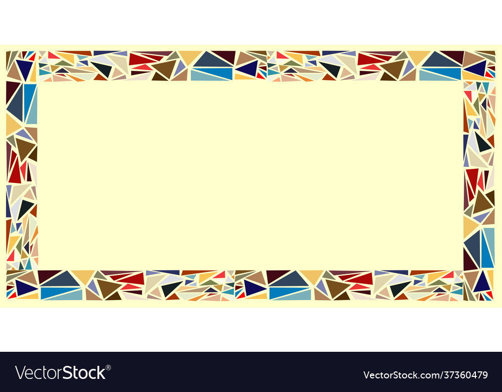 Mosaic horizontal frame rectangle background Vector Image