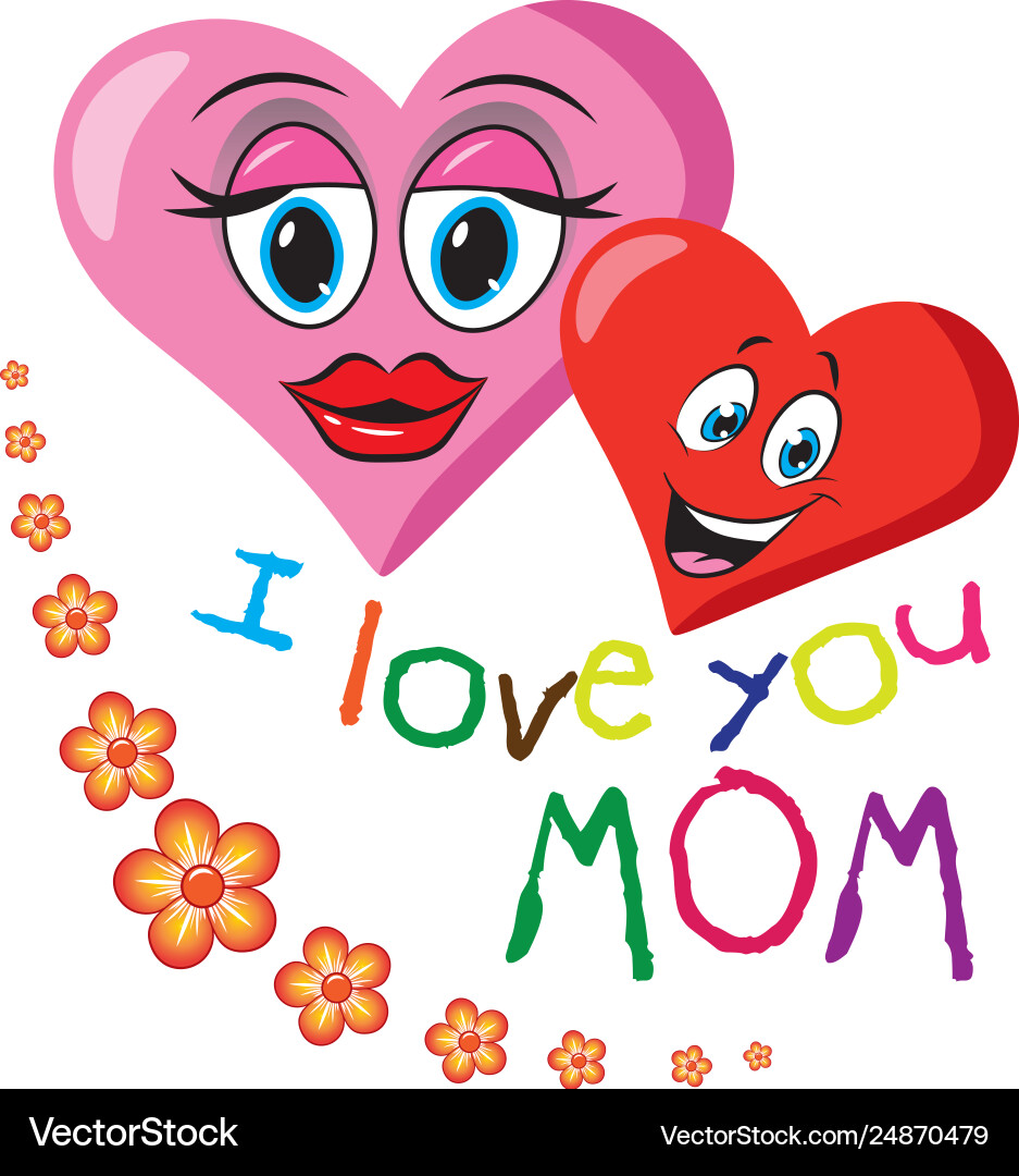 Mothers day hearts Royalty Free Vector Image - VectorStock