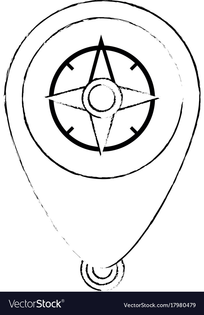 Pointer location with compass Royalty Free Vector Image