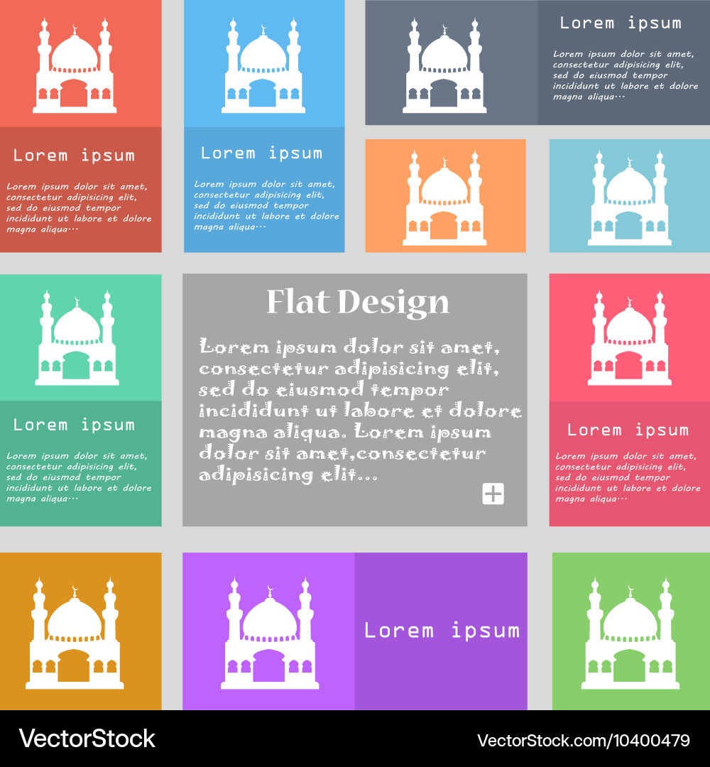 Turkish architecture mosque icon sign set Vector Image