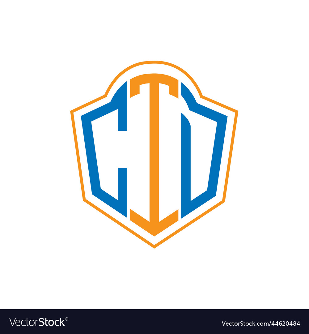 Ctd abstract monogram shield logo design on white Vector Image Ctd abstract monogram shield logo design on white Vector Image
