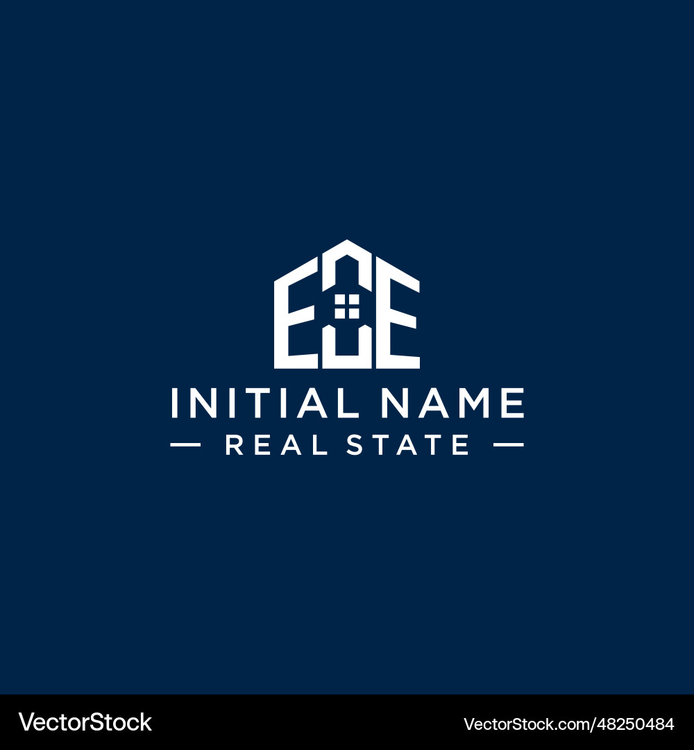Initial letter ee monogram logo with abstract Vector Image