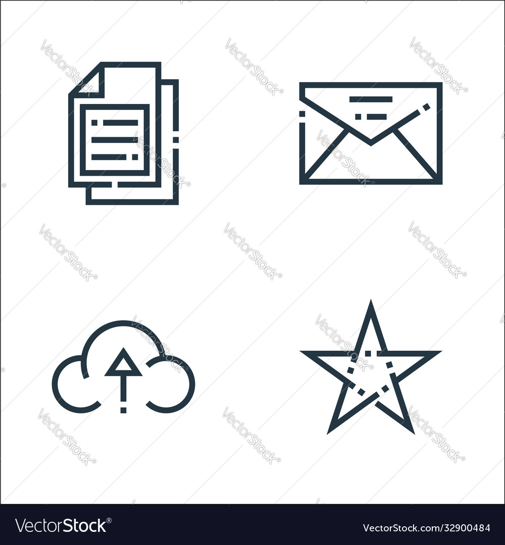 Web essentials line icons linear set quality line Vector Image
