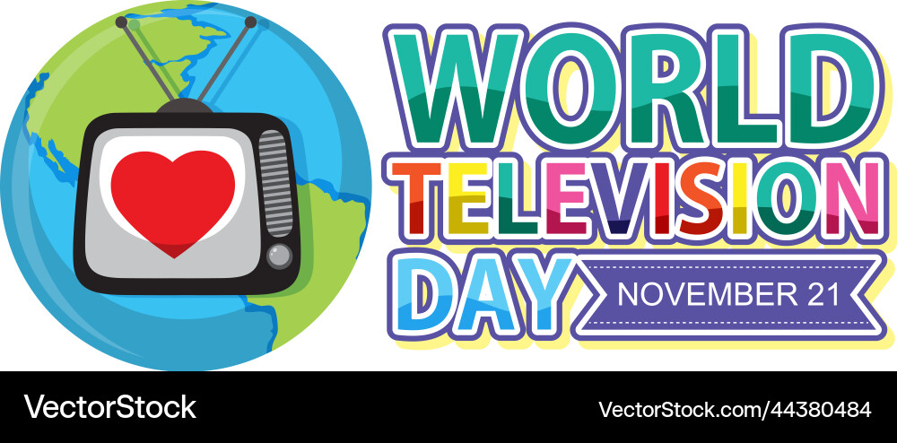 World television day logo design Royalty Free Vector Image
