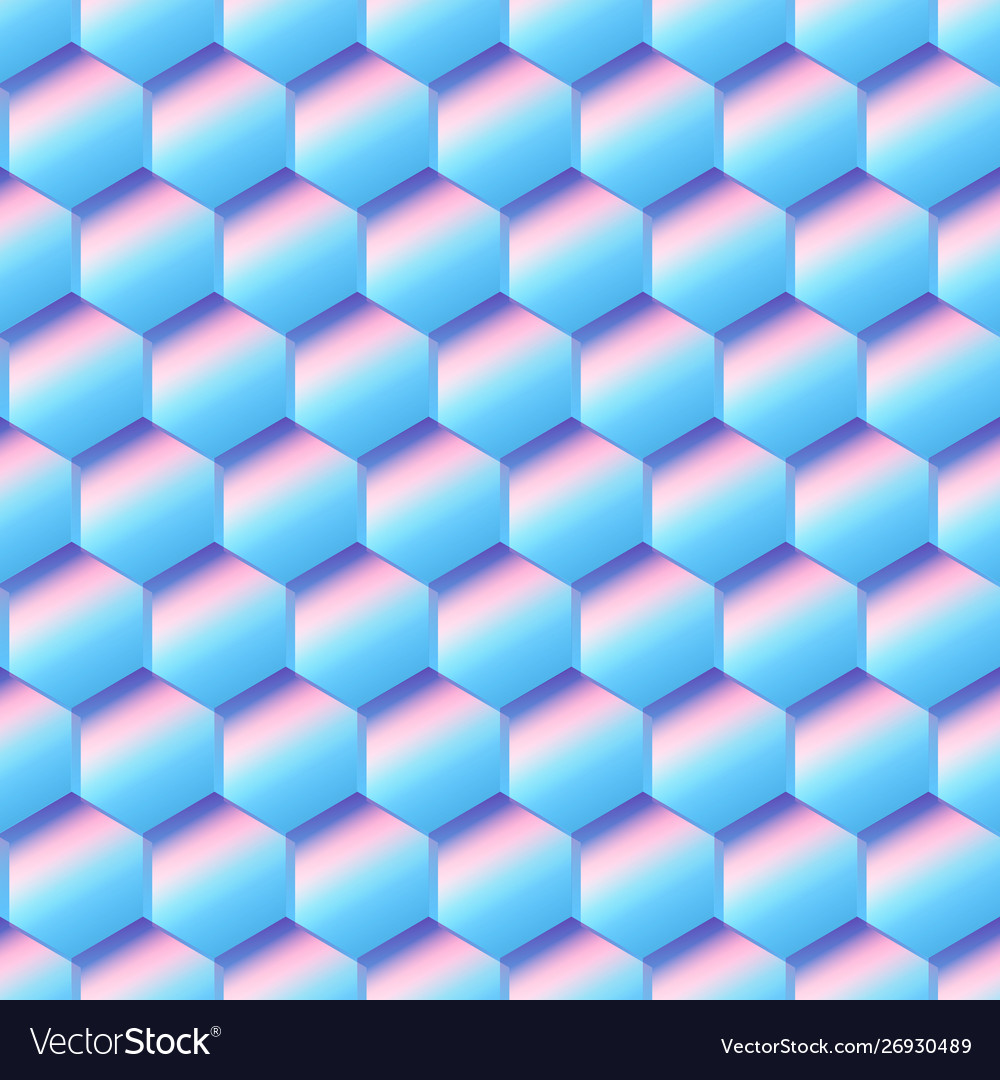 Blue cell seamless pattern Royalty Free Vector Image