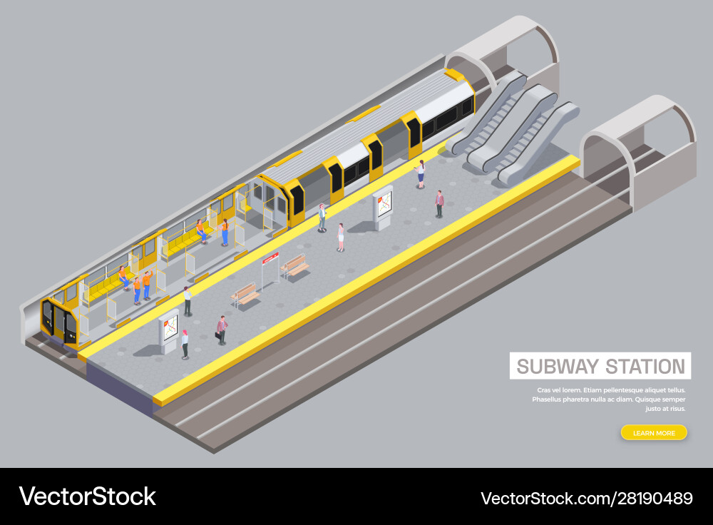 Metro isometric Royalty Free Vector Image - VectorStock