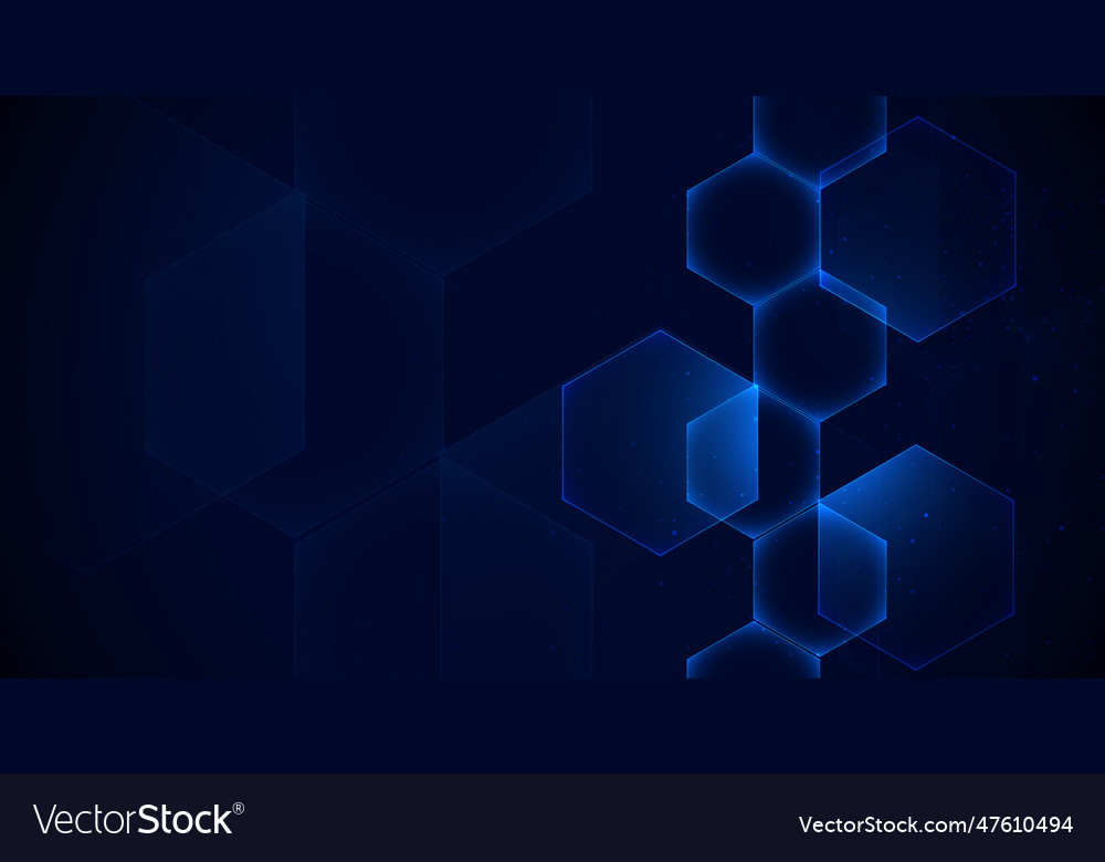 Abstract blue hexagon digital futuristic Vector Image