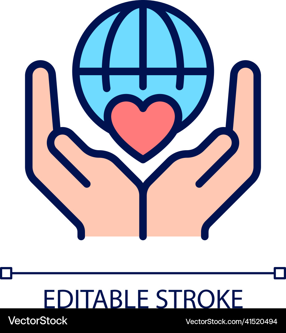 Charitable organization pixel perfect rgb color Vector Image