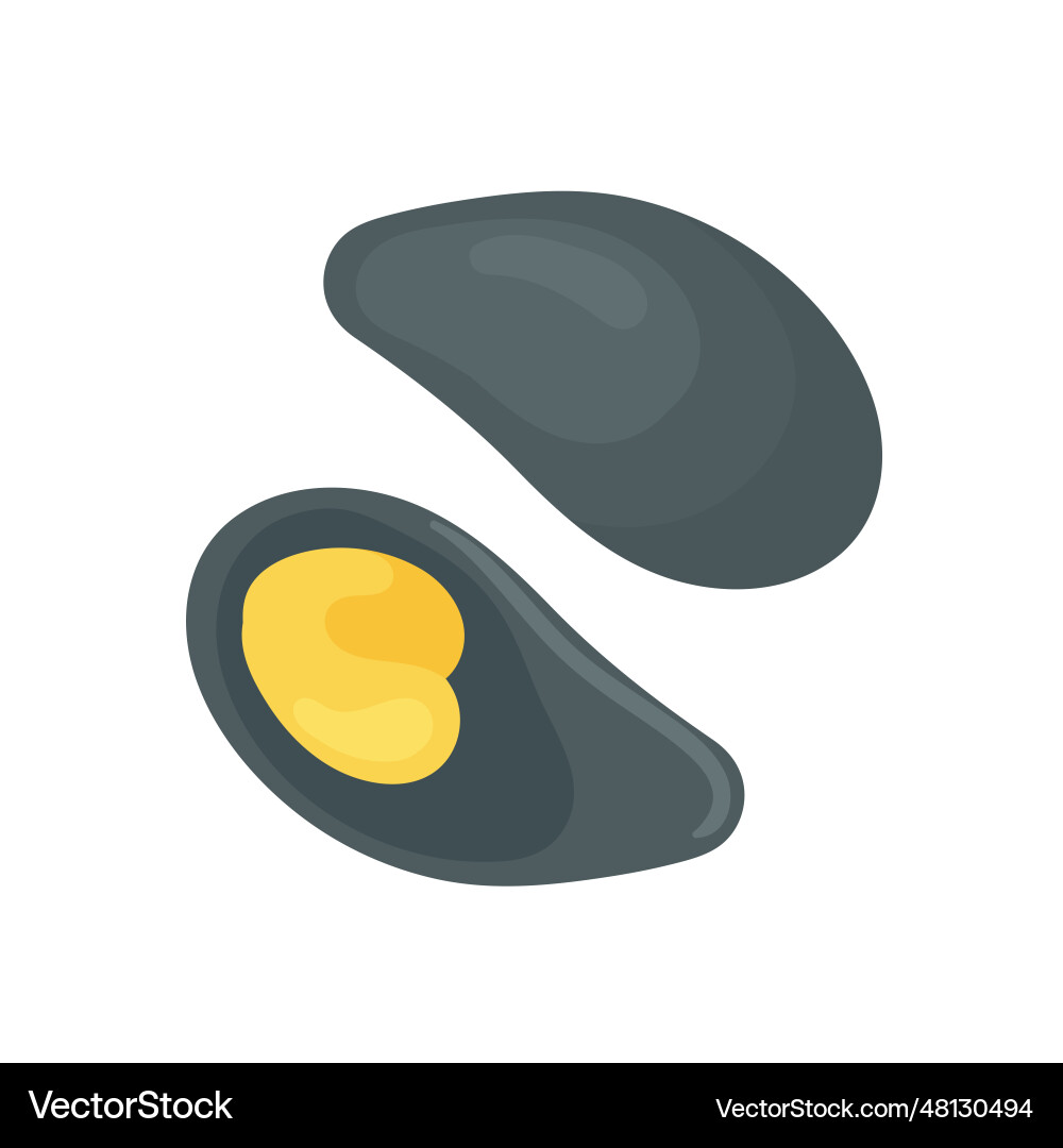 Fresh mussels seafood Royalty Free Vector Image