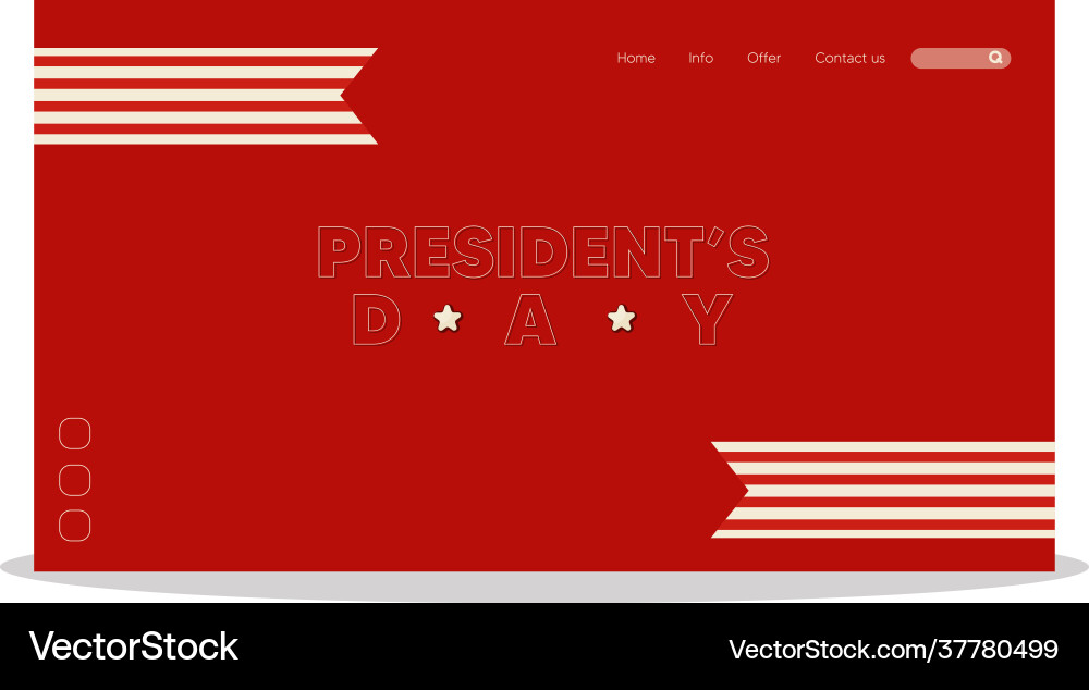 Isolated red letter presidents day Royalty Free Vector Image