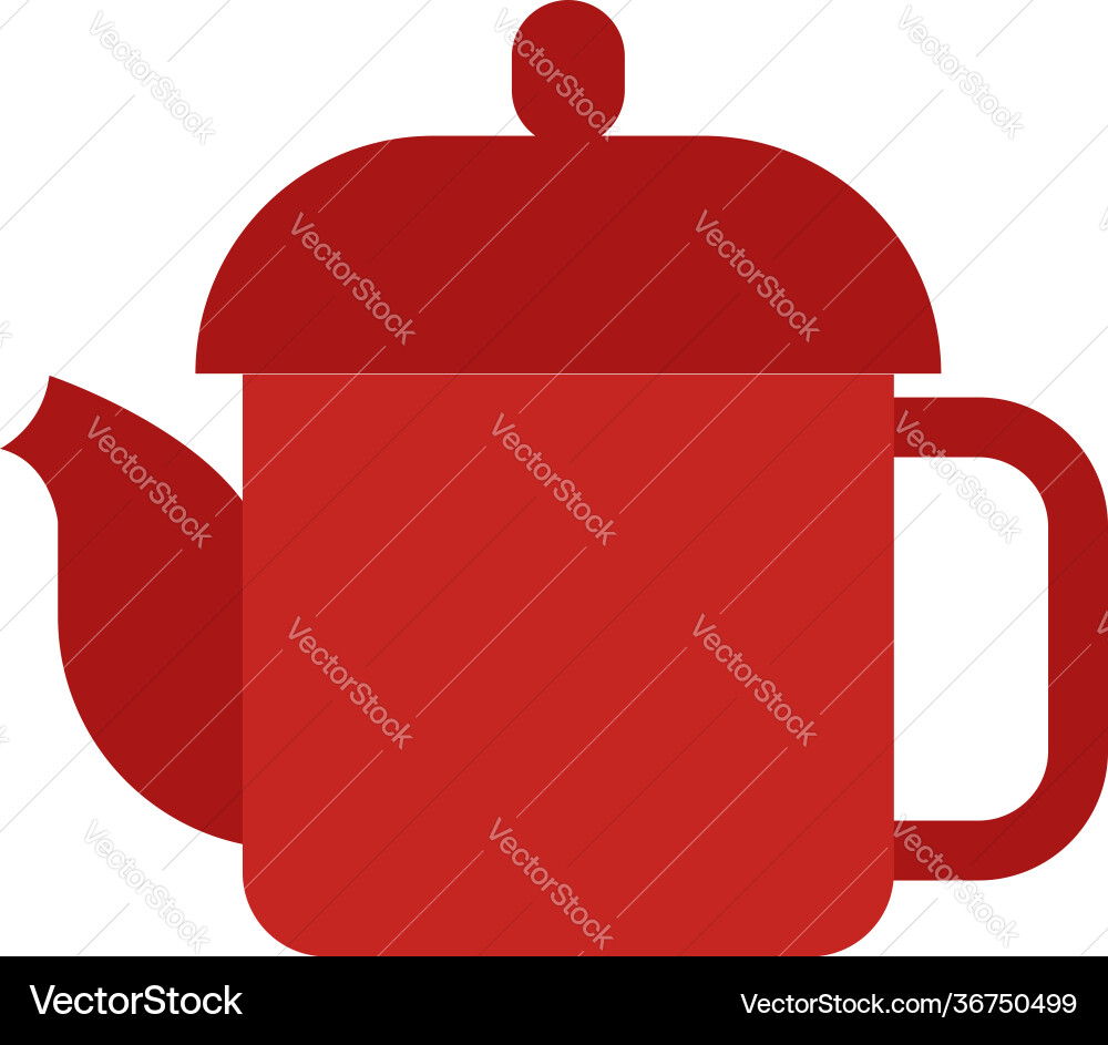 Old red teapot on a white background Royalty Free Vector