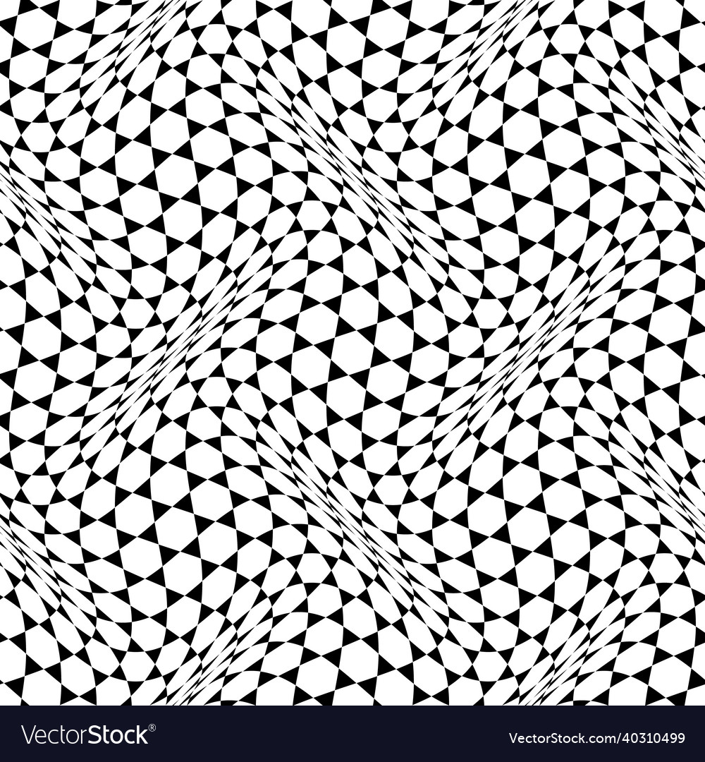 Warped seamless pattern of black triangles Vector Image