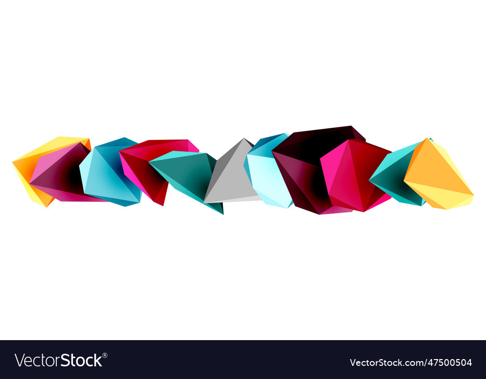 3d low poly triangle design elements Royalty Free Vector