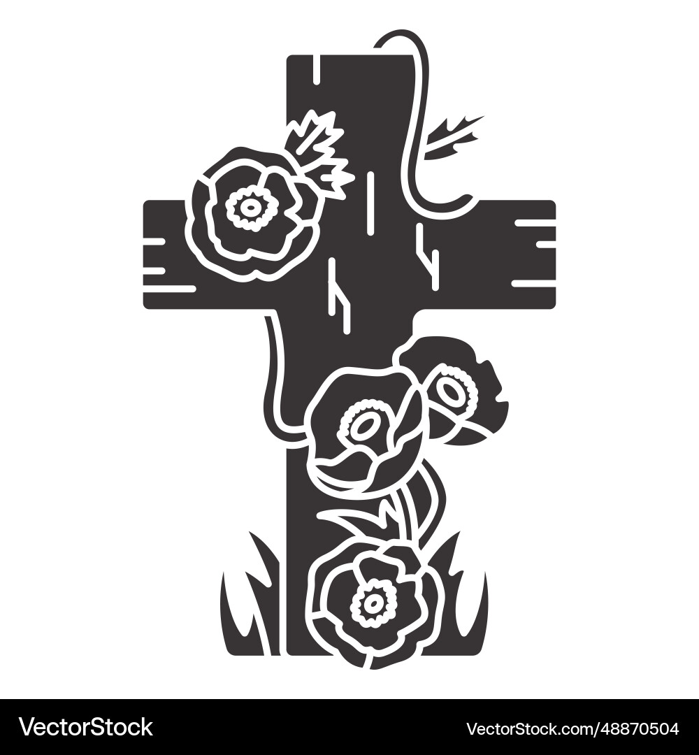 Grave flower decoration Royalty Free Vector Image