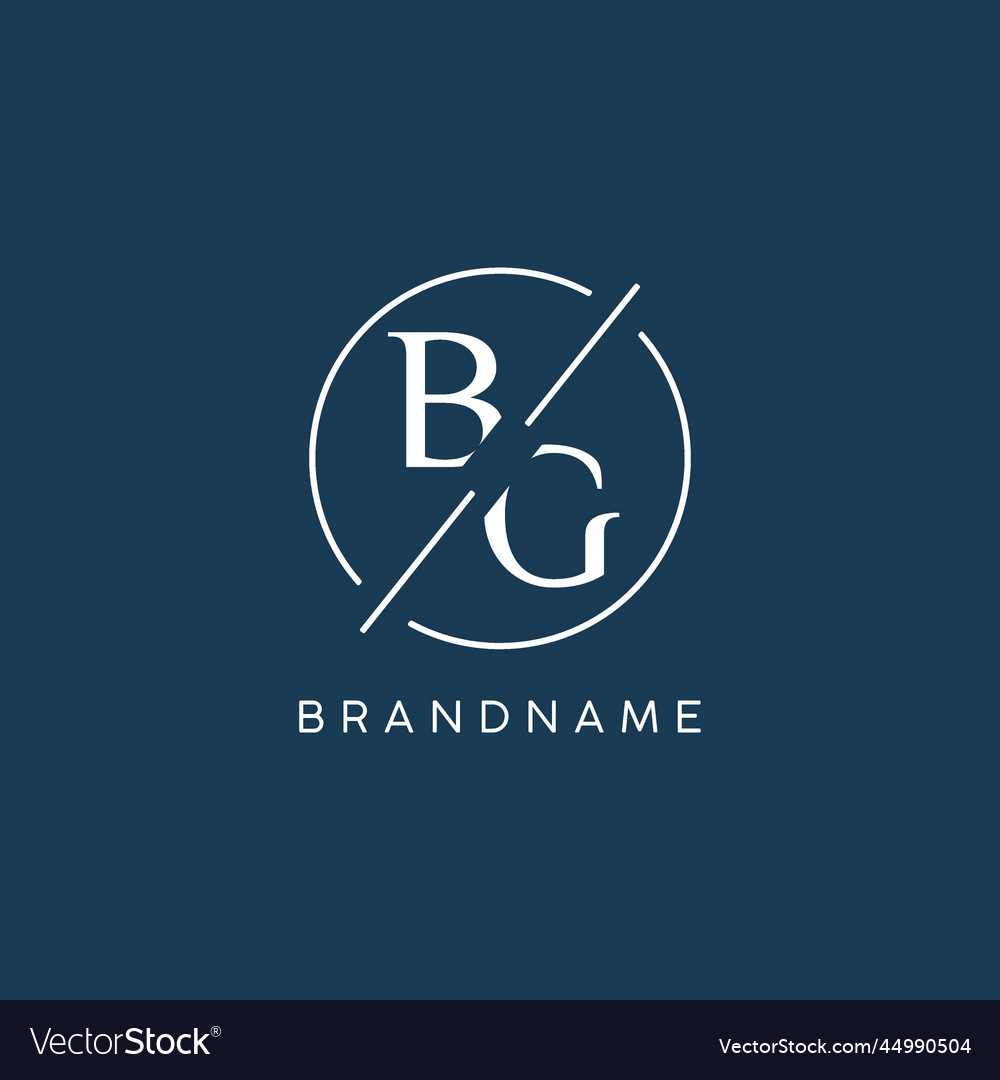 Initial letter bg logo monogram with circle line Vector Image