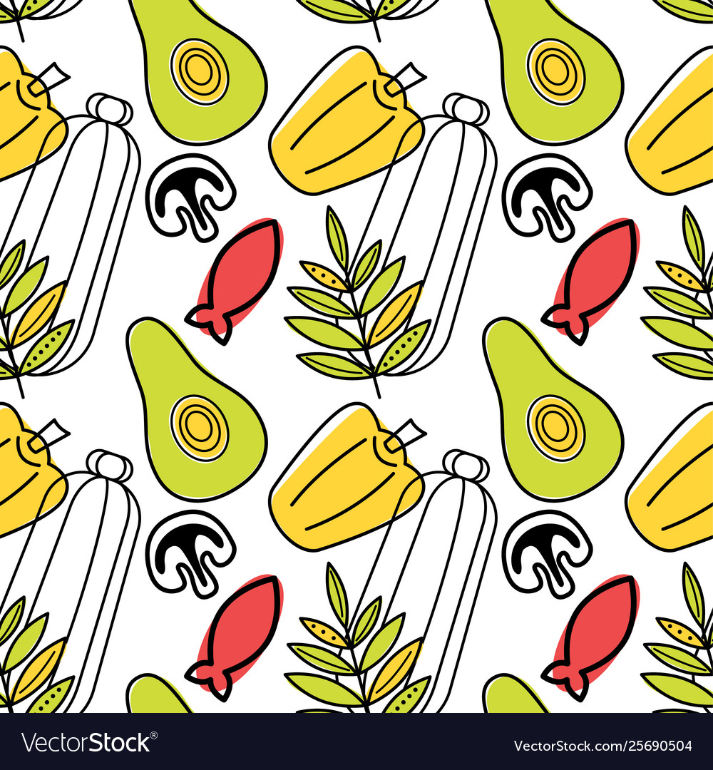 Kitchen seamless pattern design graphic Royalty Free Vector