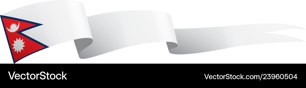 Nepal flag on a white Royalty Free Vector Image