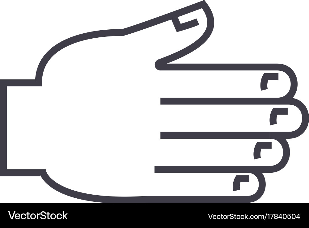 Open palm line icon sign Royalty Free Vector Image