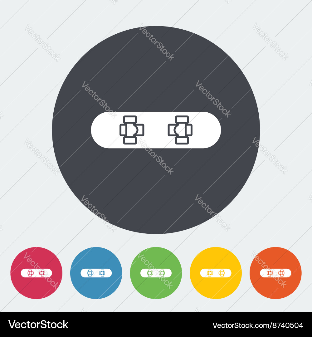 Skateboard flat icon Royalty Free Vector Image