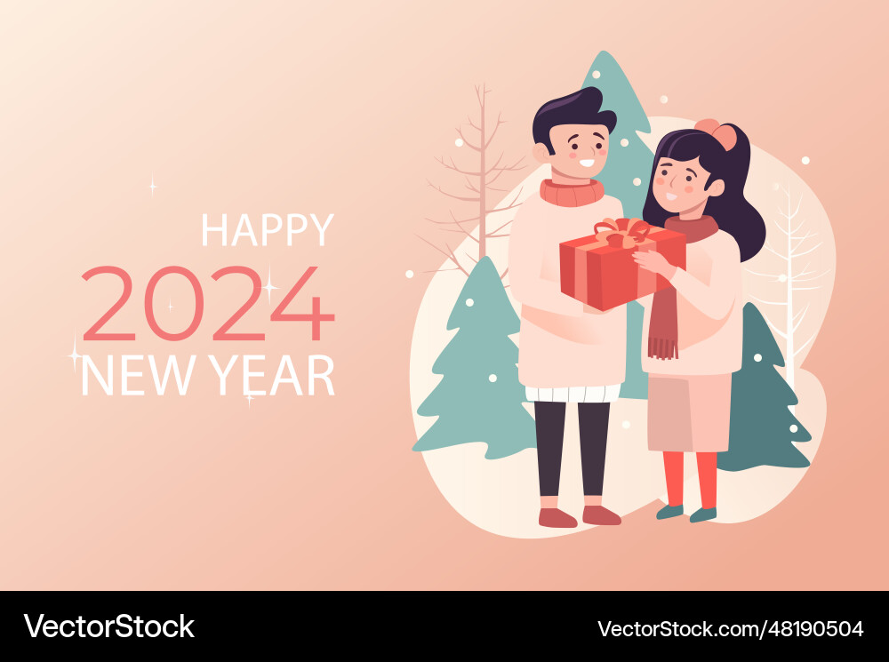 Winter holiday poster template in flat design Vector Image