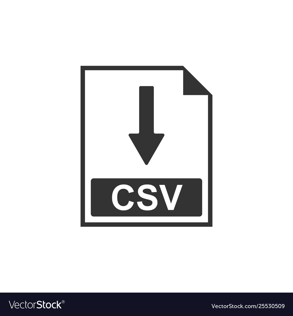 Csv file document icon download button Royalty Free Vector