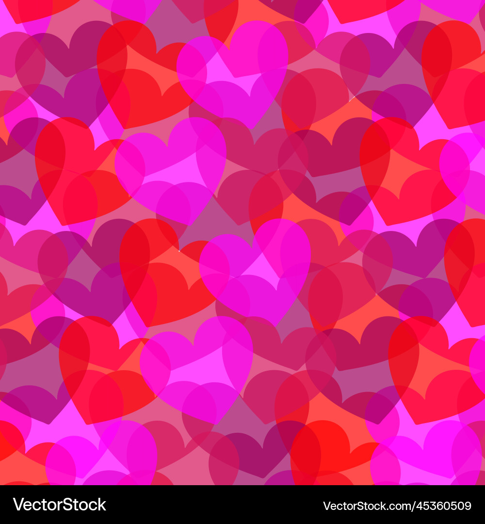 Overlapping heart background pattern Royalty Free Vector
