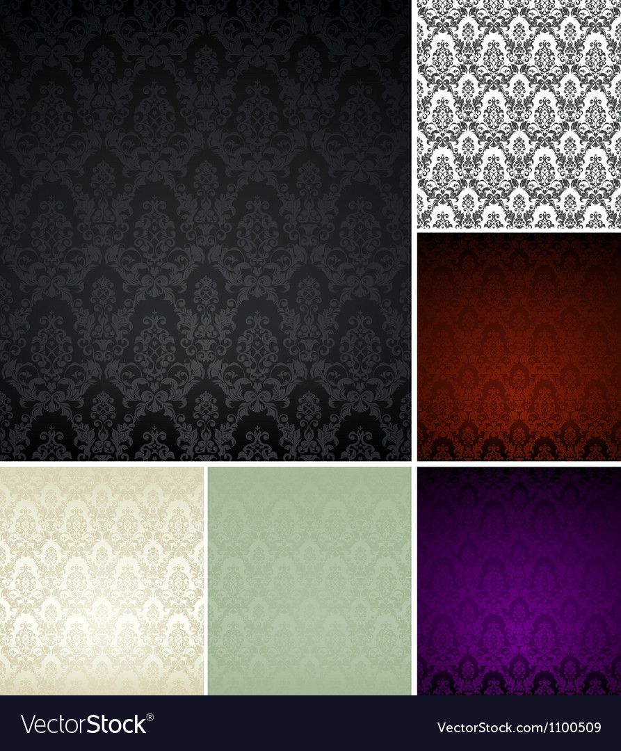 Pattern seamless set Royalty Free Vector Image