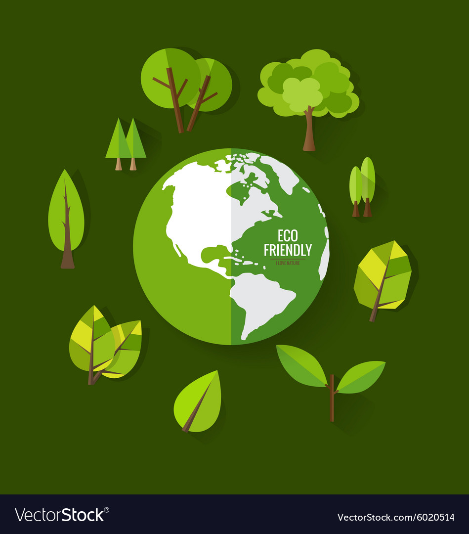 Eco friendly ecology concept with green earth Vector Image