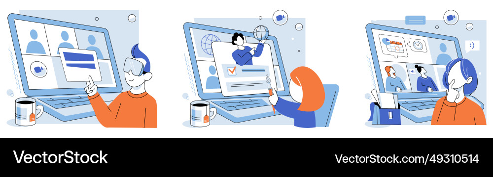Online education webinars and seminars Royalty Free Vector