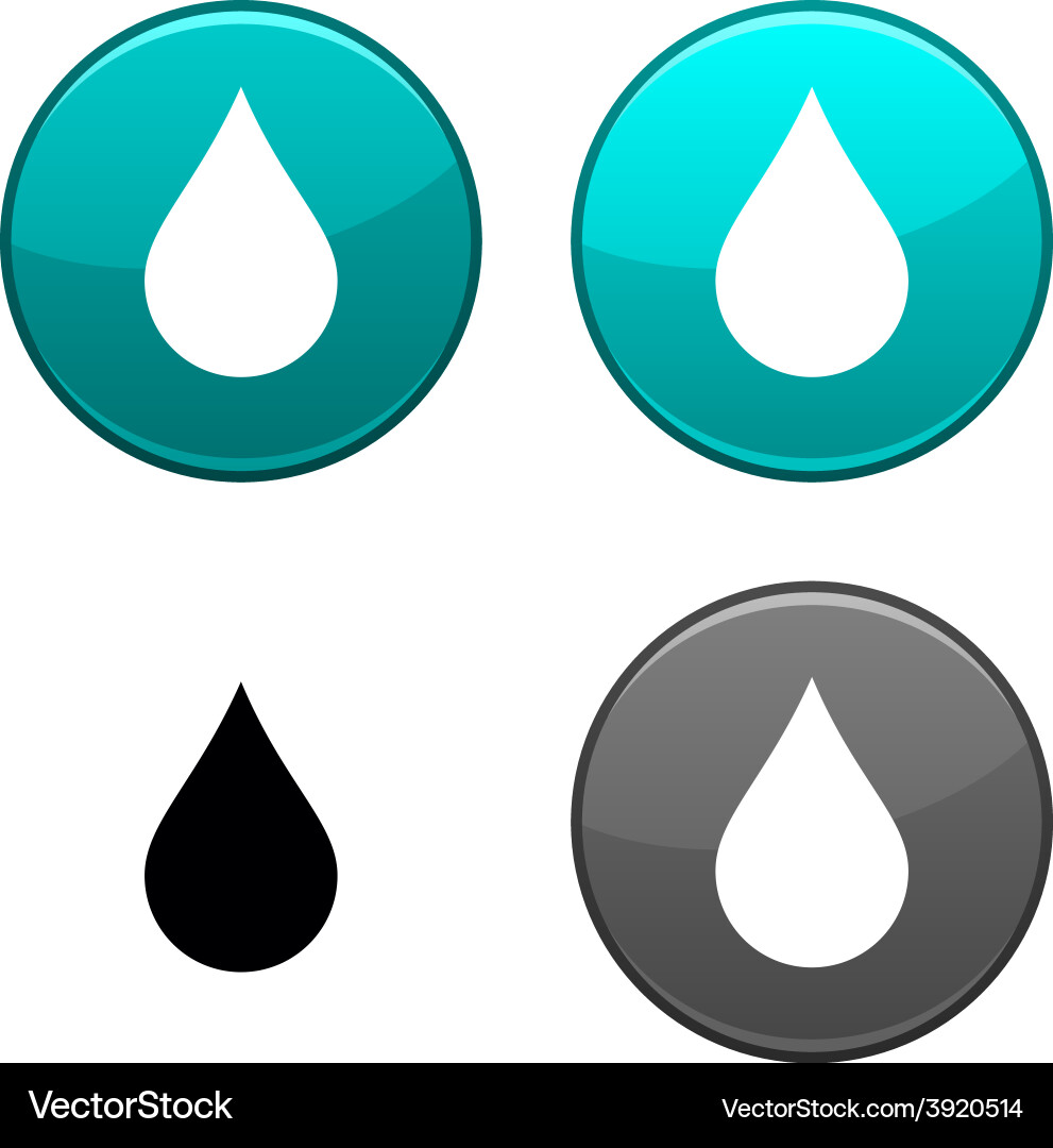 Rain button Royalty Free Vector Image - VectorStock