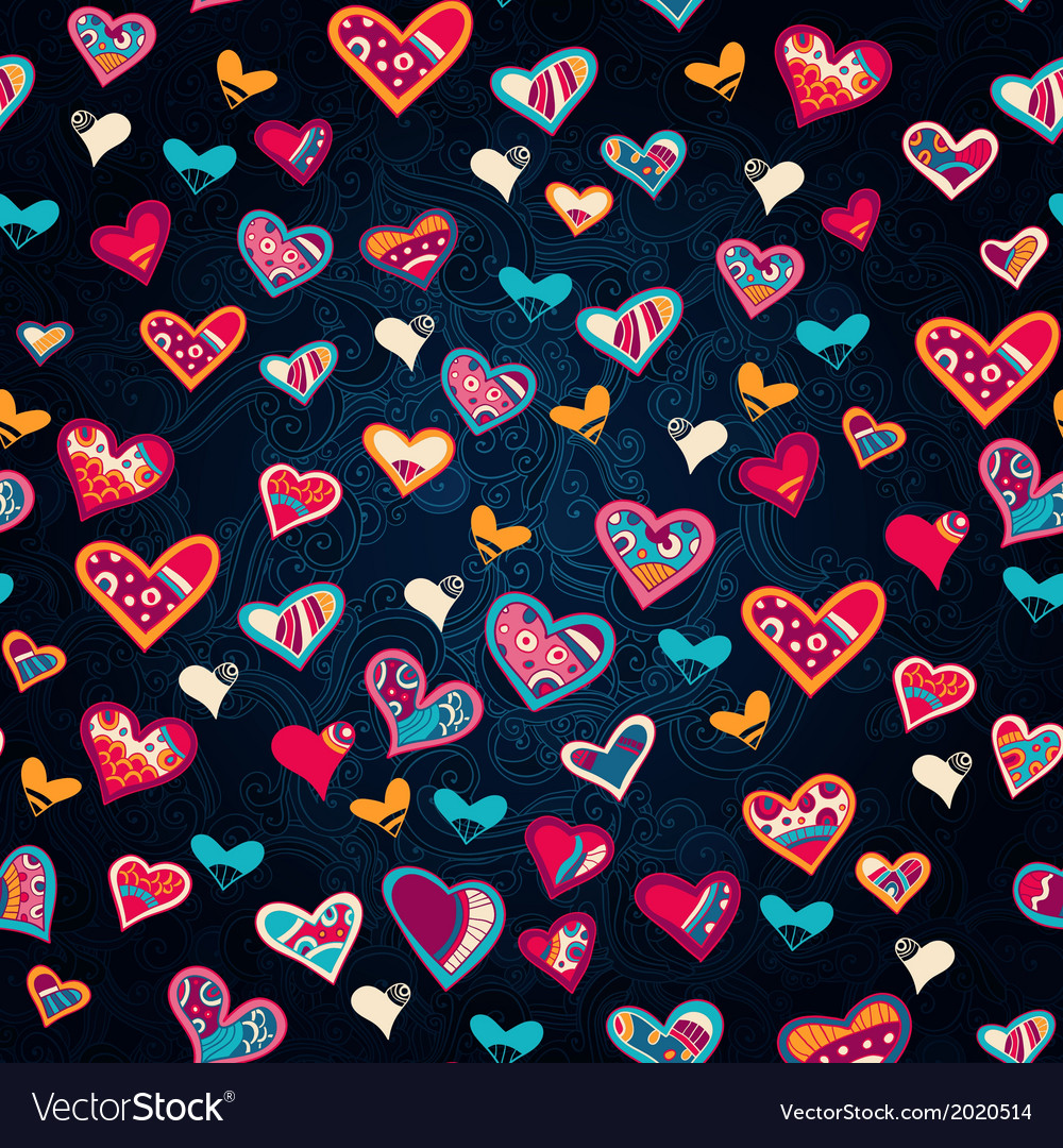 Seamless heart pattern for valentines day Vector Image