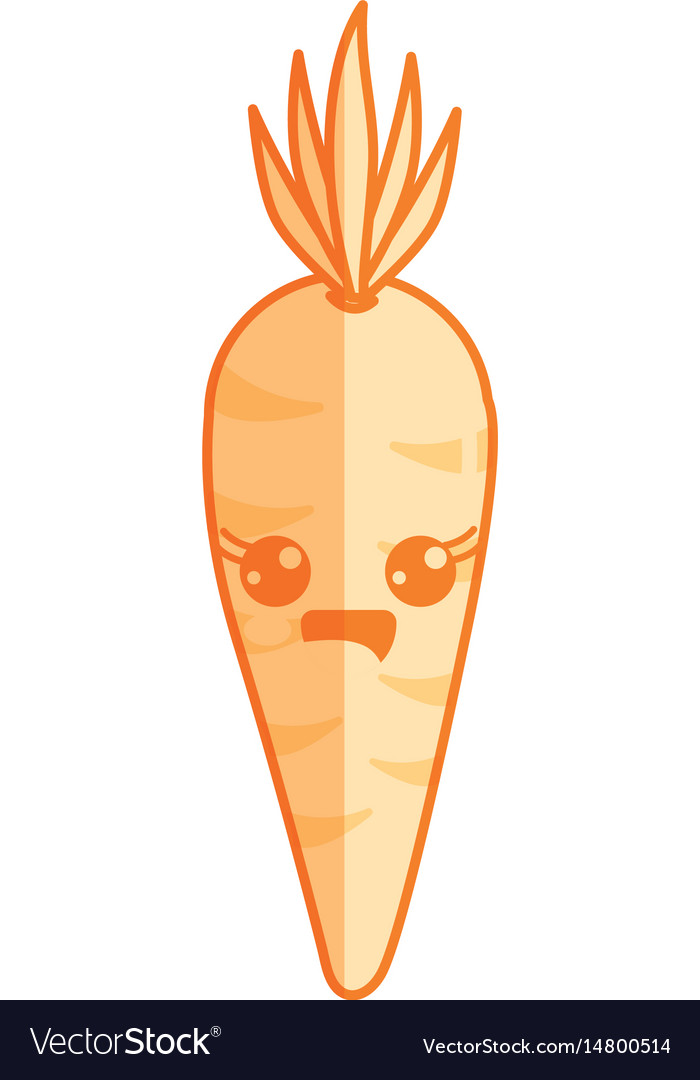 Silhouette kawaii cute happy carrot vegetable Vector Image