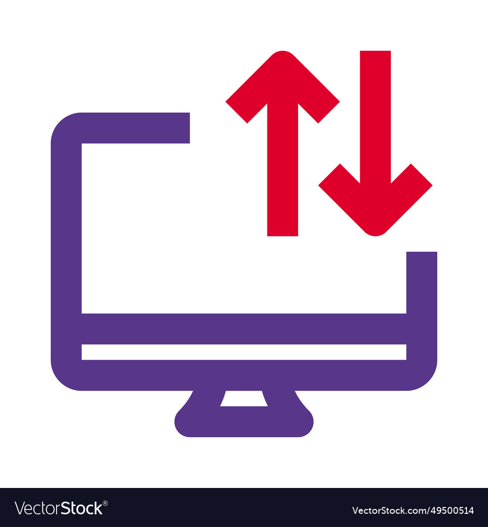 Using a desktop for transferring data Royalty Free Vector
