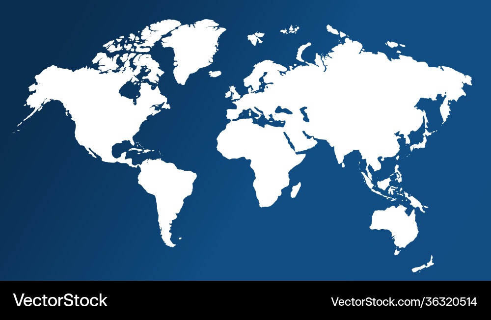 World map isolated on white blue Royalty Free Vector Image