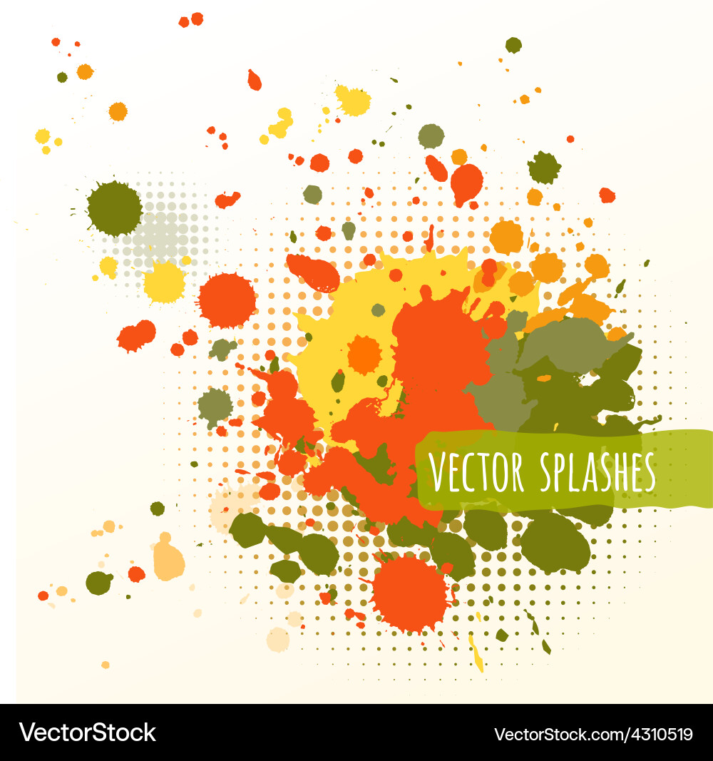 Inky colorful splashes Royalty Free Vector Image