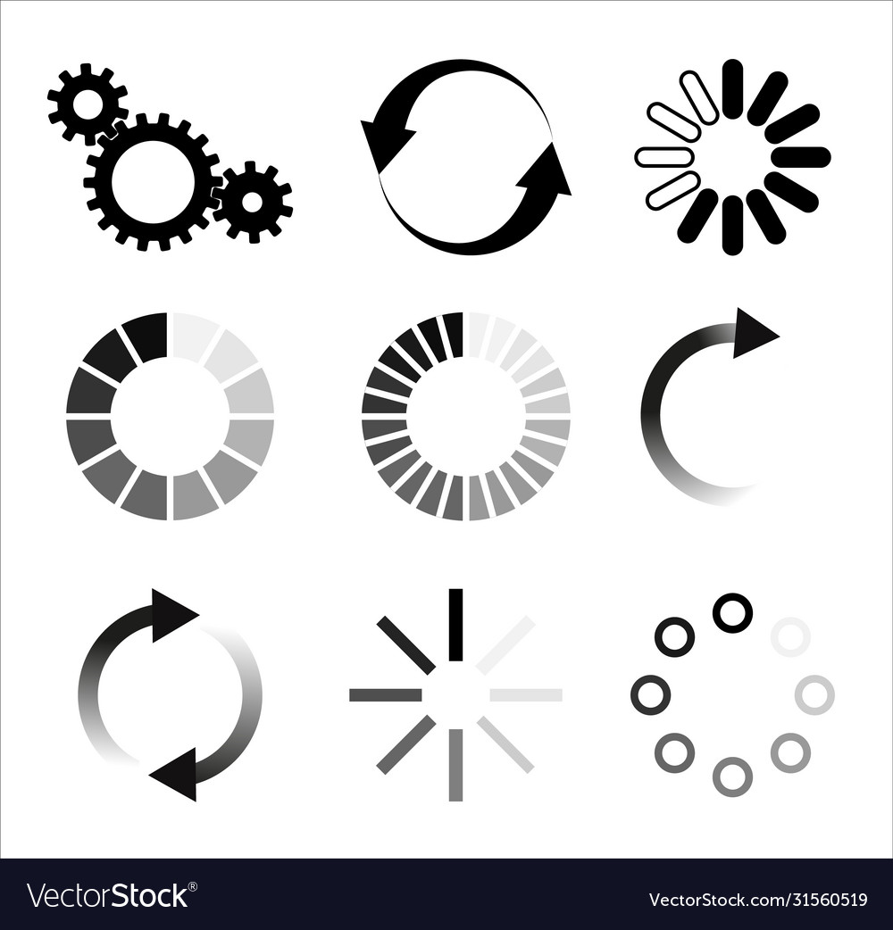 Loading process bar isolated elements Royalty Free Vector