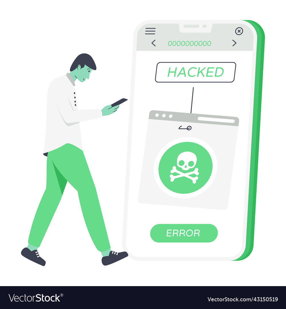 Mobile hacking Royalty Free Vector Image - VectorStock
