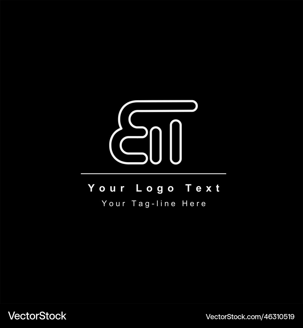 Premium Initial Letter Bt Logo Design Royalty Free Vector