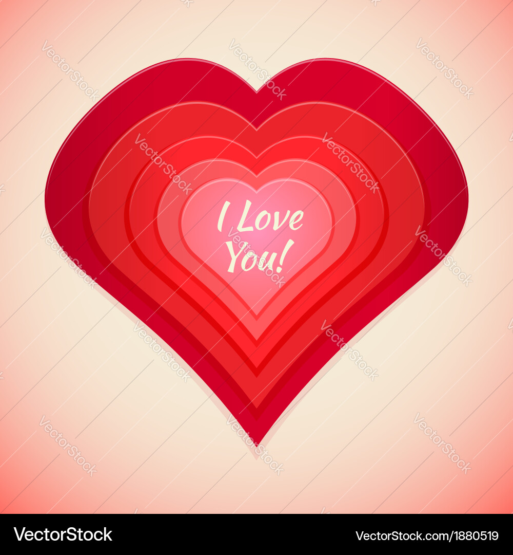 Red abstract heart label Royalty Free Vector Image