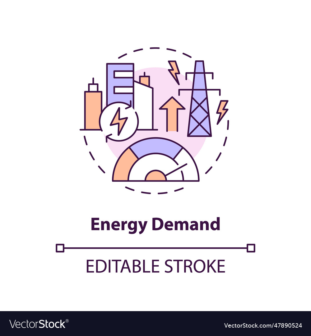 2d energy demand concept icon Royalty Free Vector Image