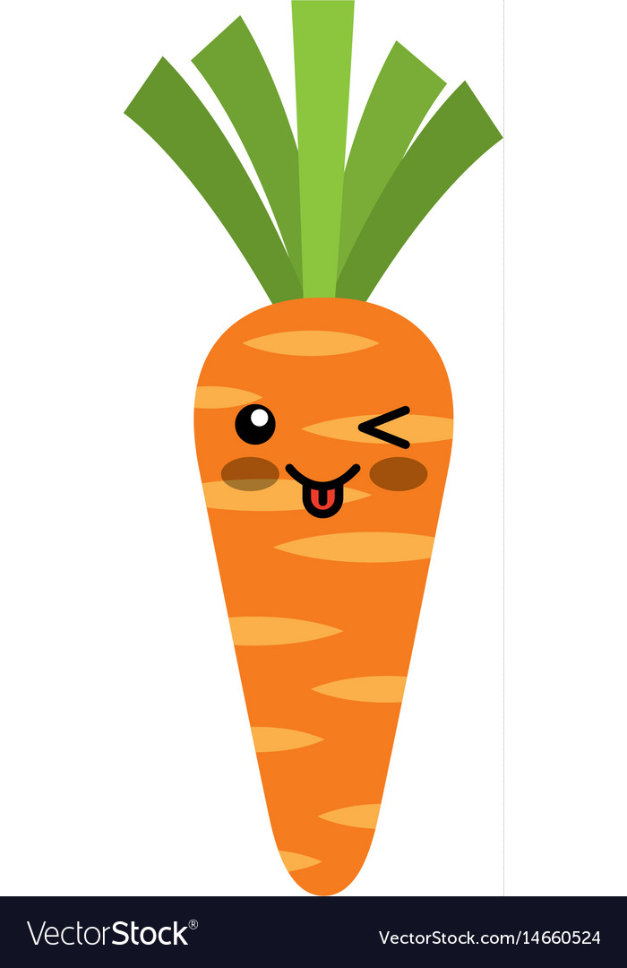 Carrot fresh vegetable kawaii character Royalty Free Vector