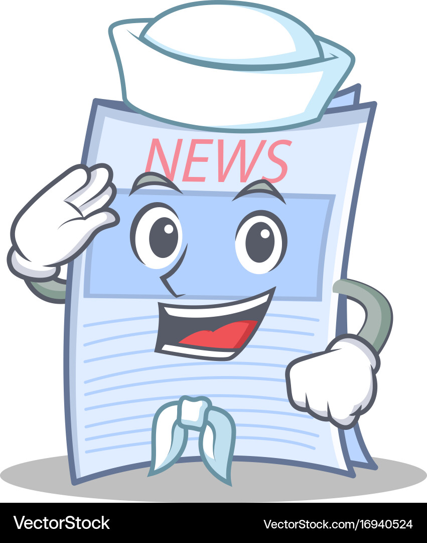 Sailor newspaper character cartoon style Vector Image