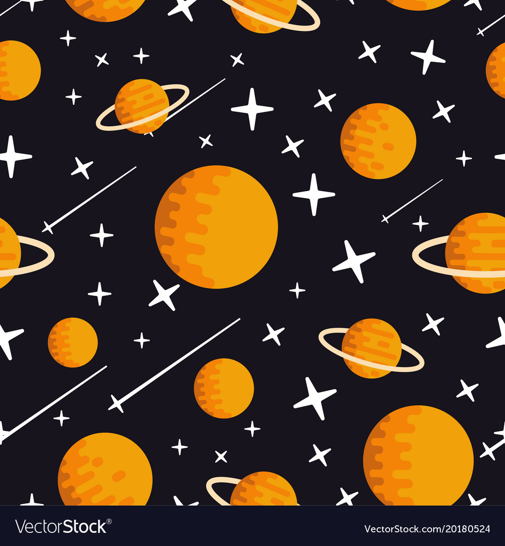 Space planets pattern Royalty Free Vector Image